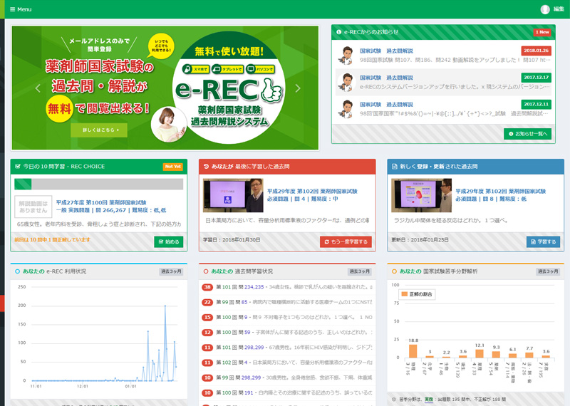 e-REC | 薬剤師国家試験 過去問解説システム